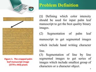 Syllabus segmentation from palm leaf manuscripts(22- 2-2018) | PPT