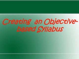 Seminar in Syllabus Making | PDF