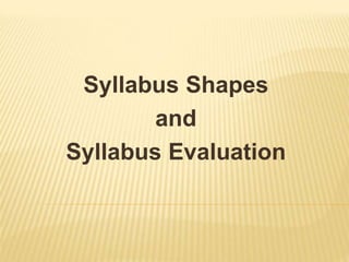 Syllabus Shapes Presentation and its affect | PPT