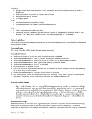 Syllabus, yoga 2013 001 | PDF