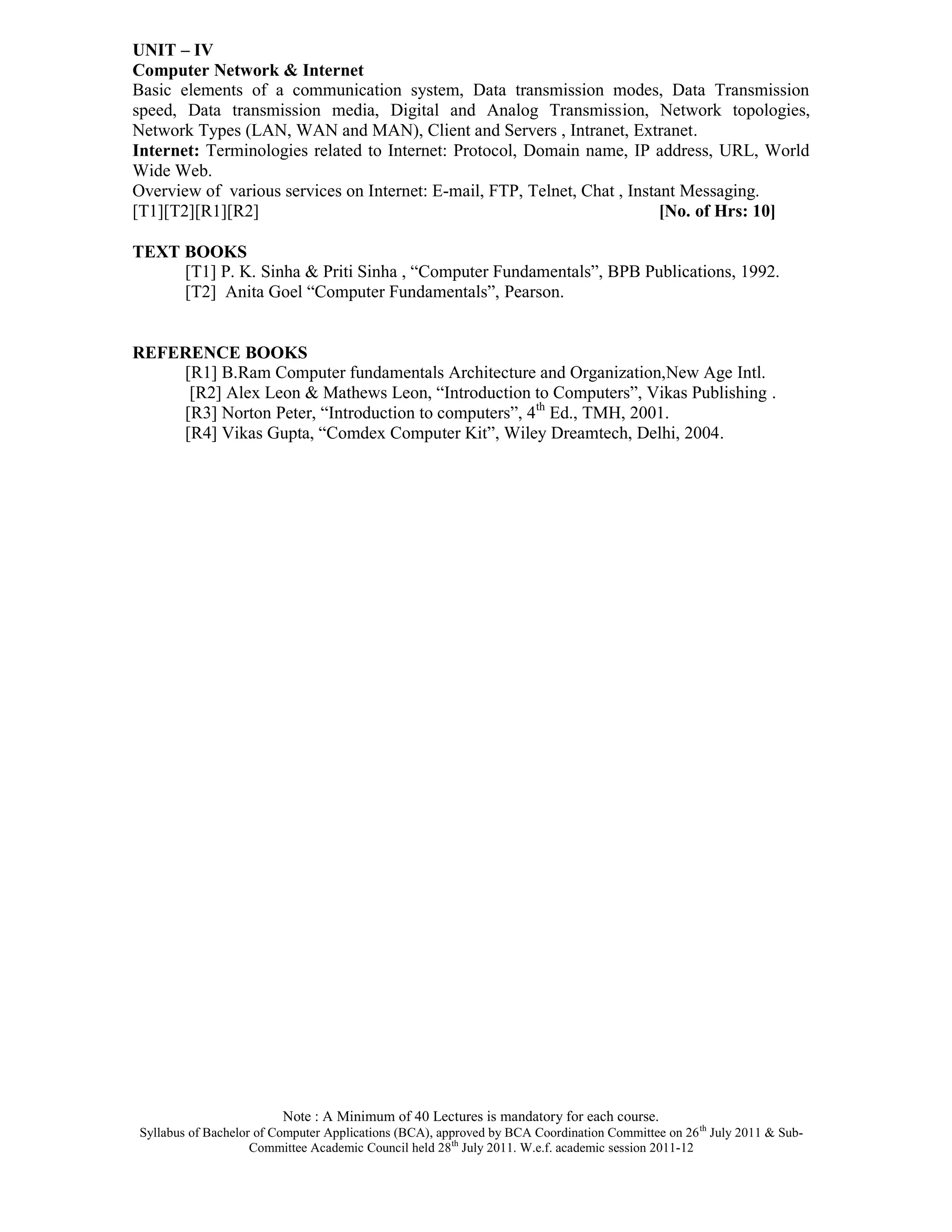 BCA GGSIPU NEW SYALLBUS | PDF