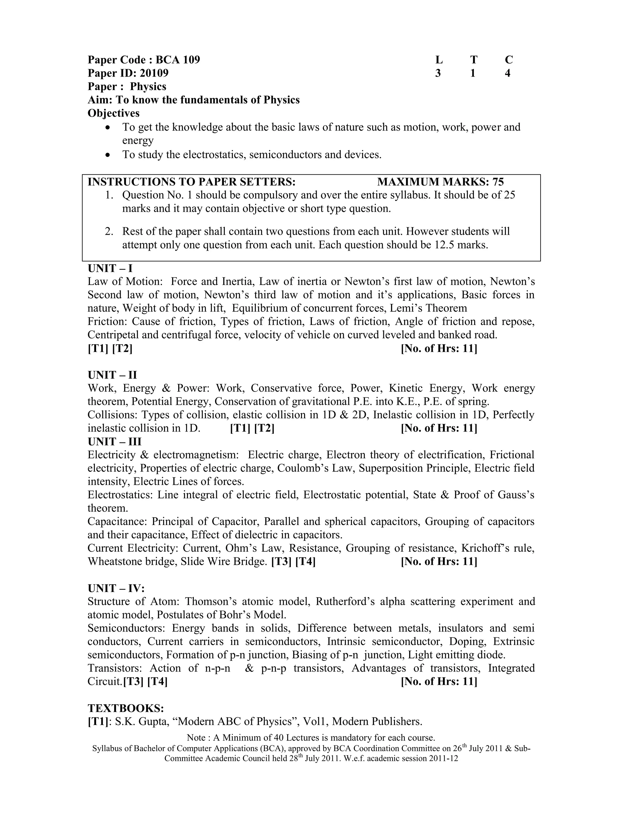 BCA GGSIPU NEW SYALLBUS | PDF