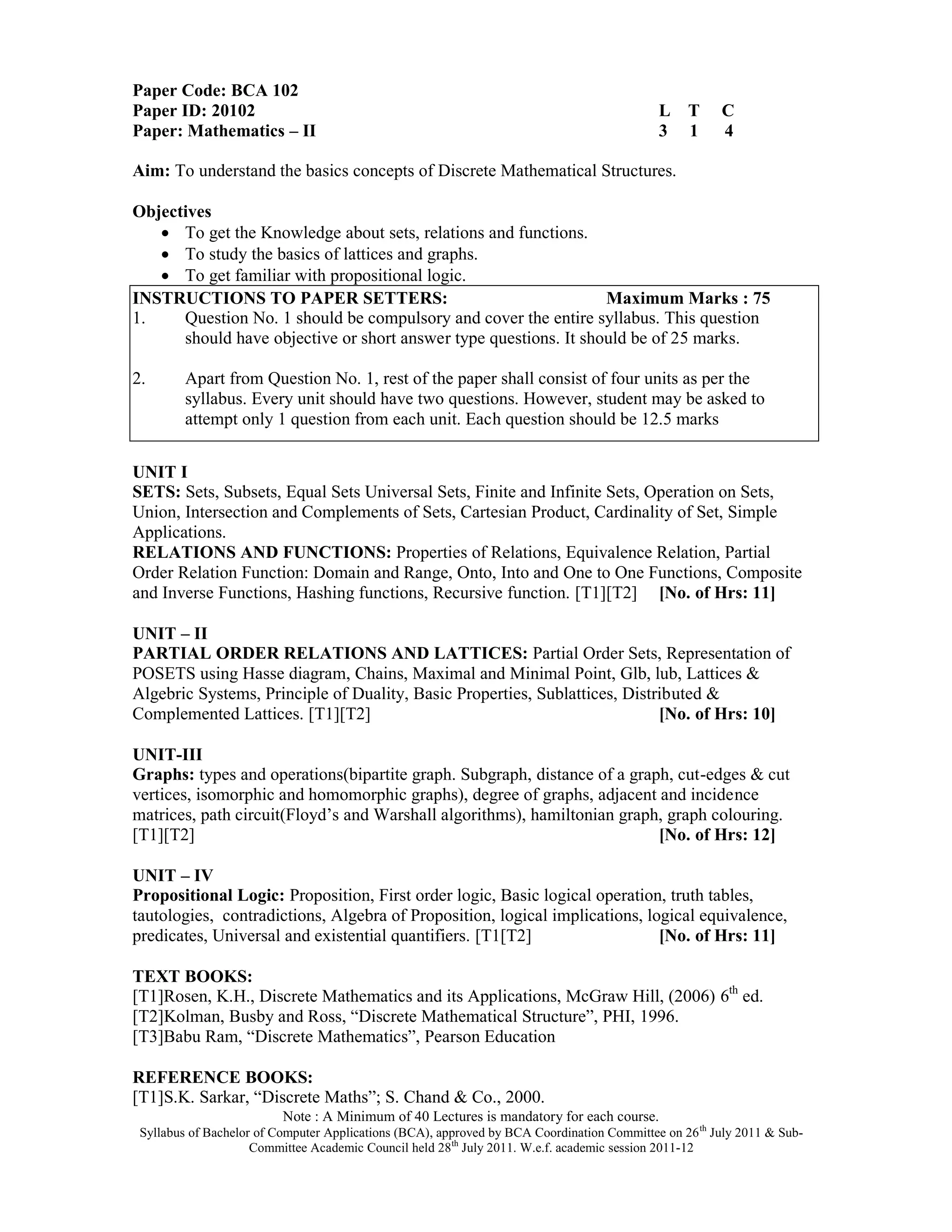 BCA GGSIPU NEW SYALLBUS | PDF