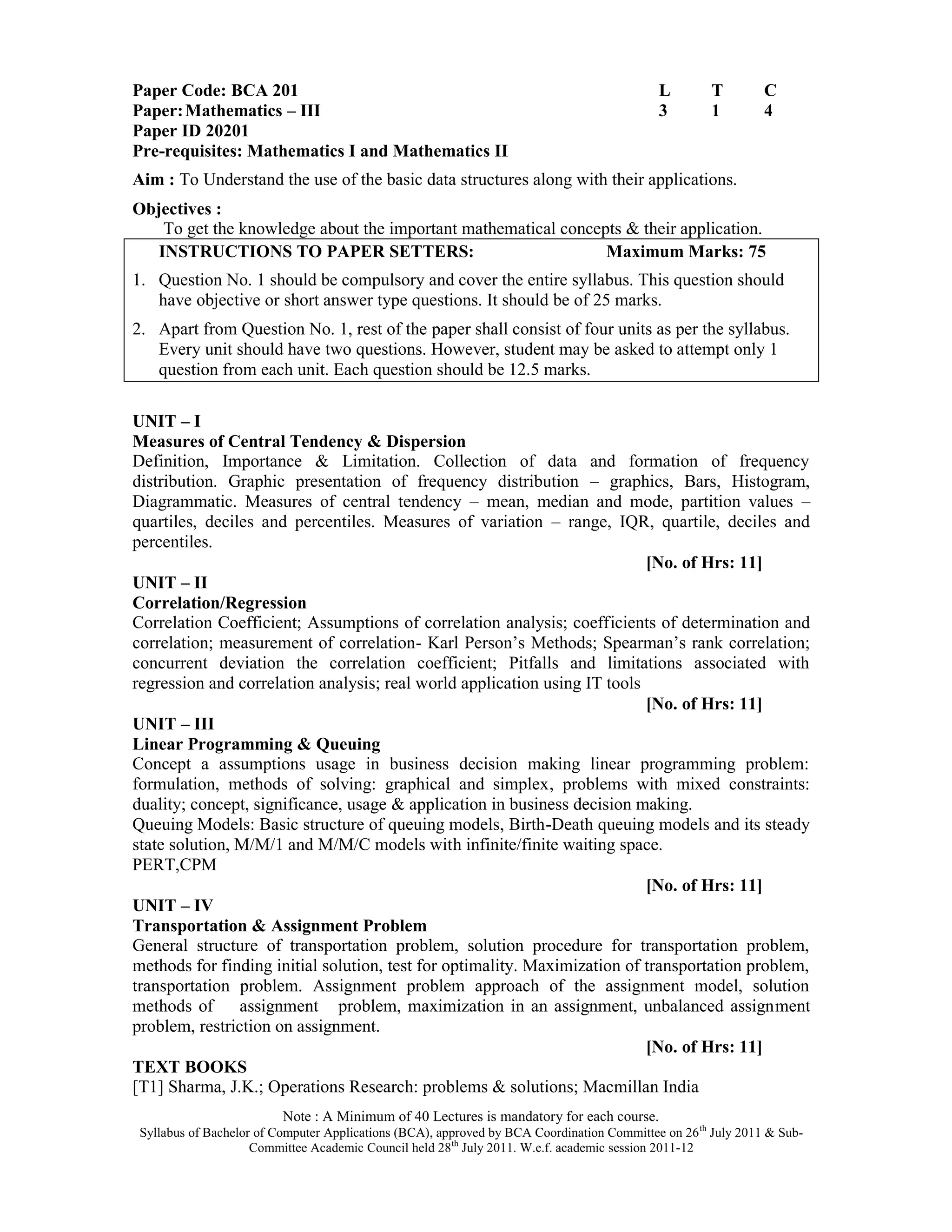 BCA GGSIPU NEW SYALLBUS | PDF