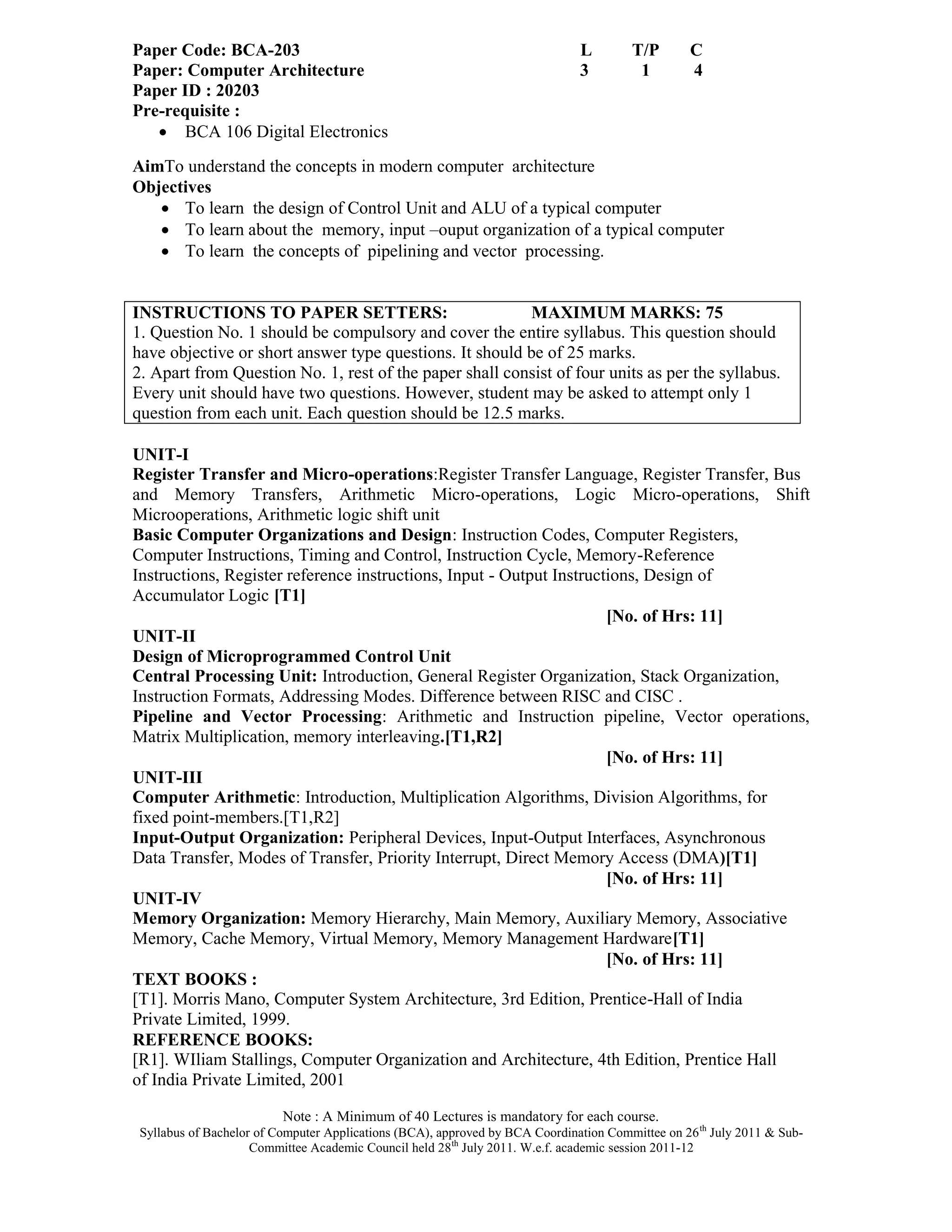 BCA GGSIPU NEW SYALLBUS | PDF