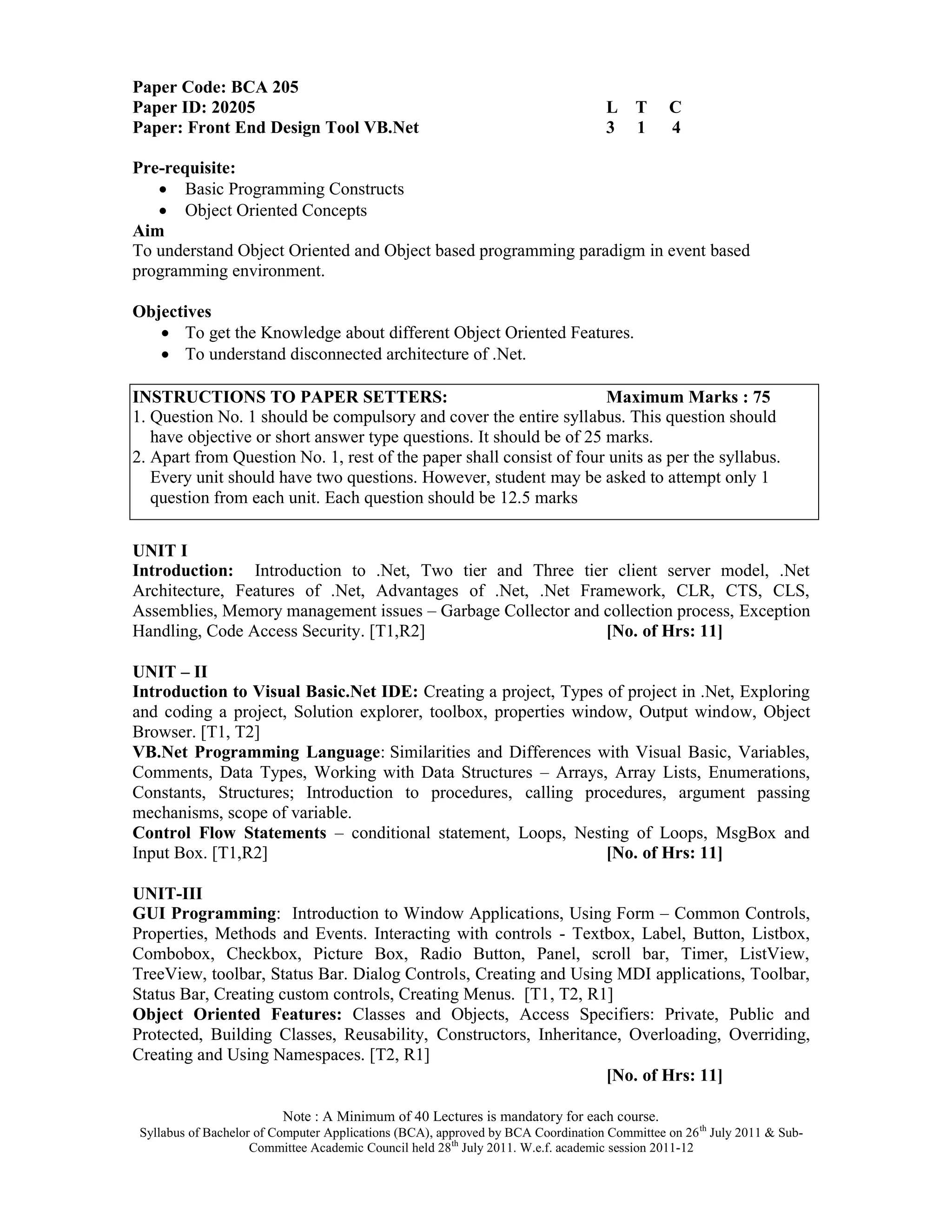 BCA GGSIPU NEW SYALLBUS | PDF