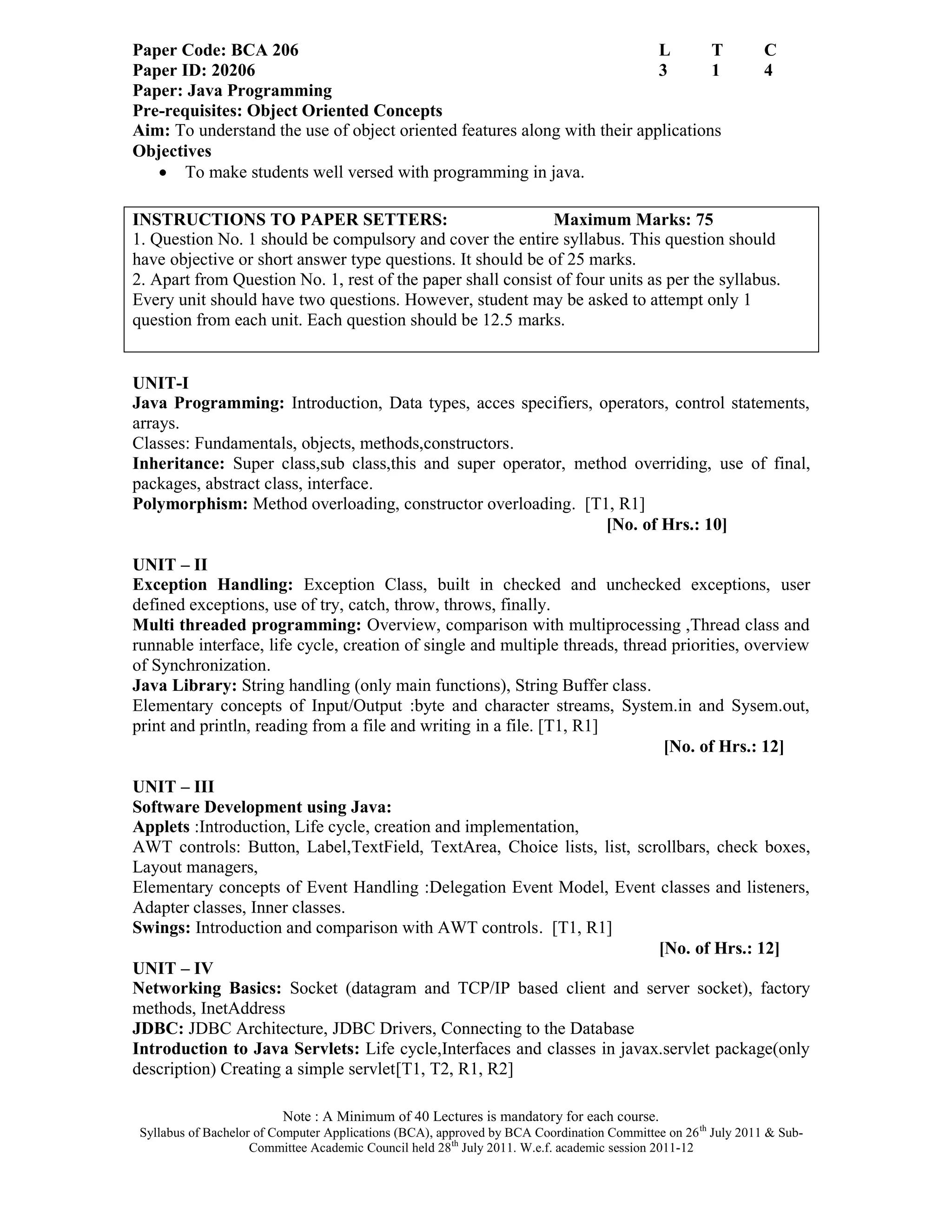BCA GGSIPU NEW SYALLBUS | PDF