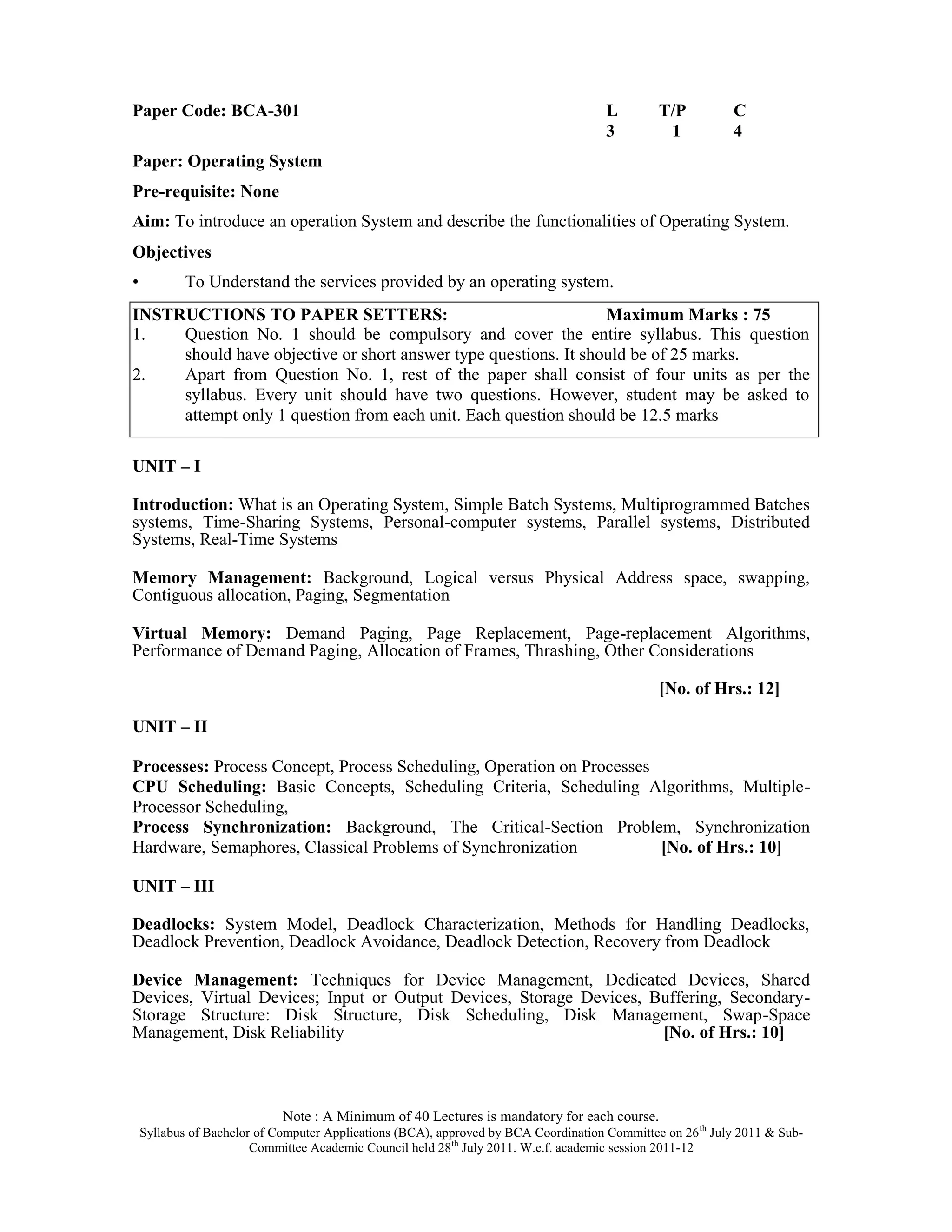 BCA GGSIPU NEW SYALLBUS | PDF