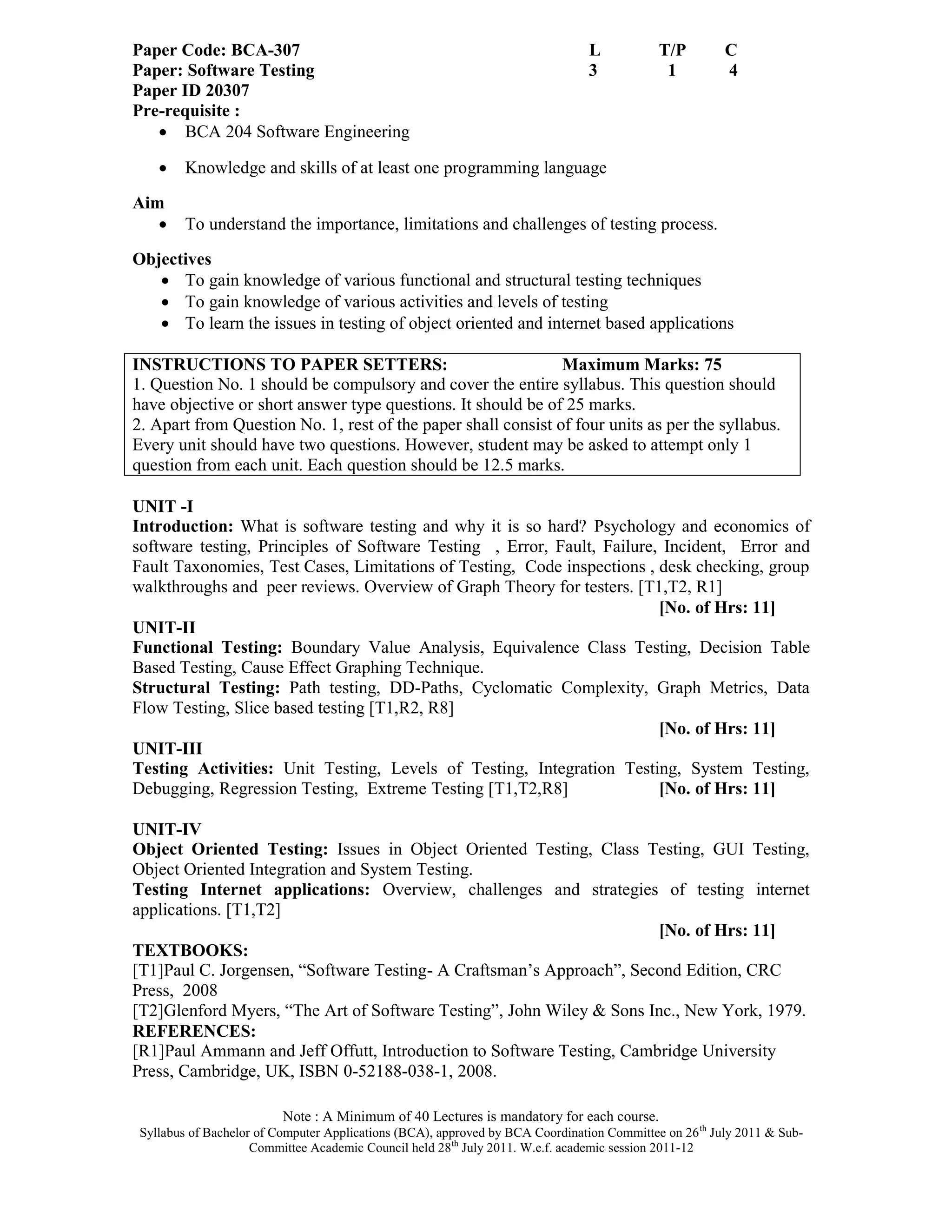 BCA GGSIPU NEW SYALLBUS | PDF