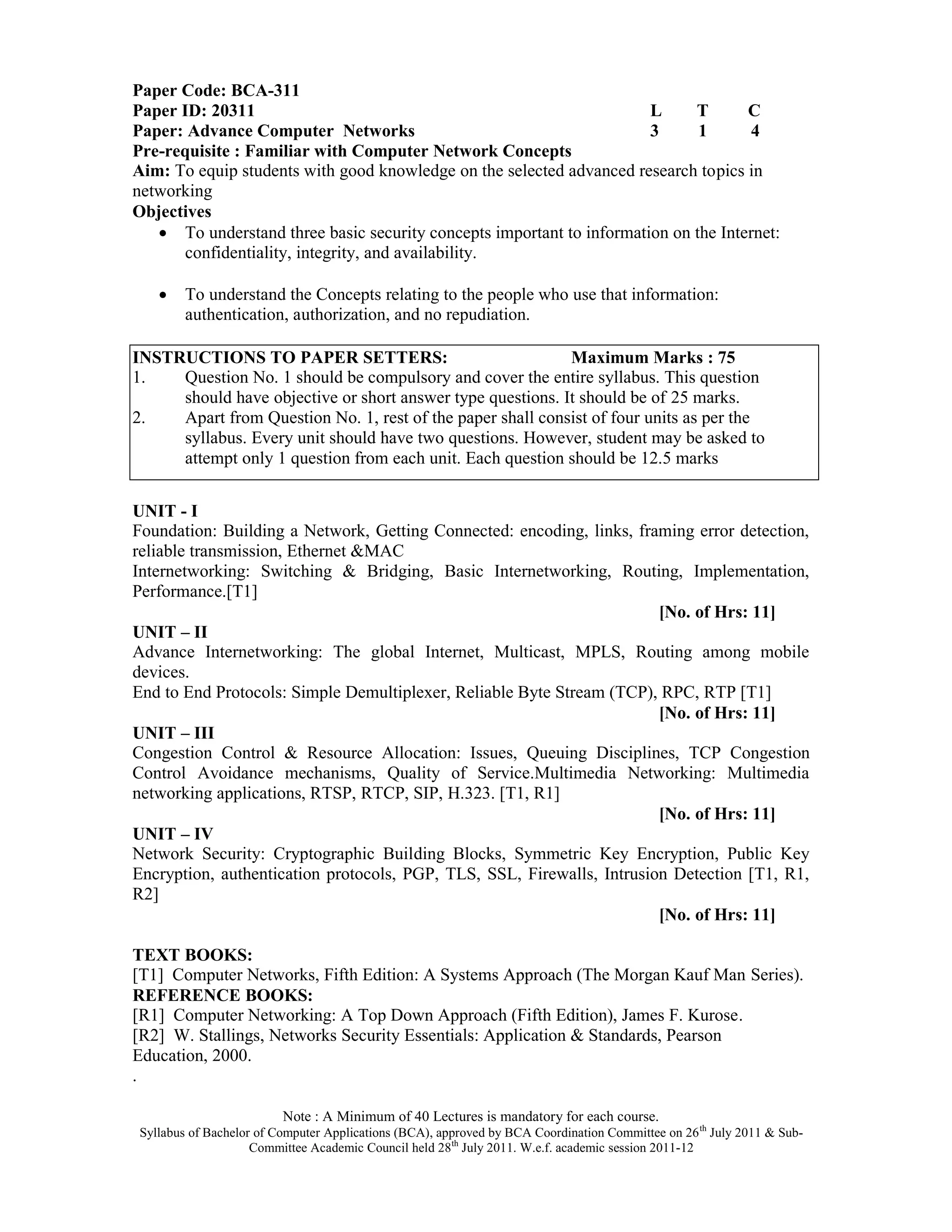 BCA GGSIPU NEW SYALLBUS | PDF