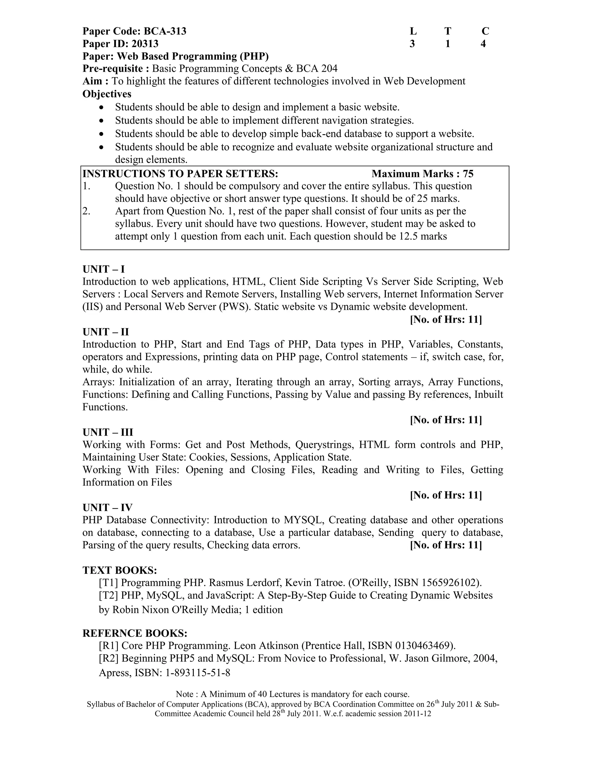 BCA GGSIPU NEW SYALLBUS | PDF