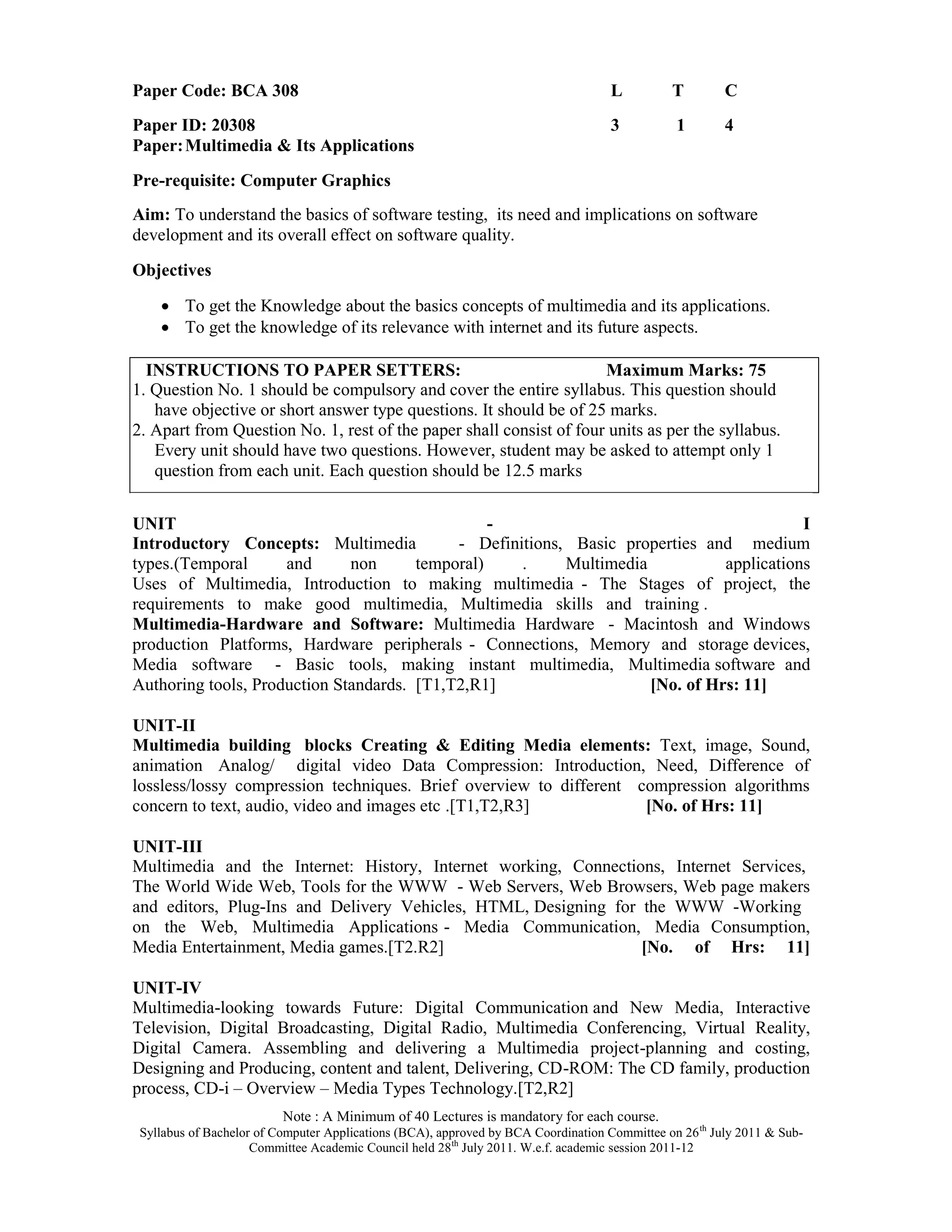 BCA GGSIPU NEW SYALLBUS | PDF