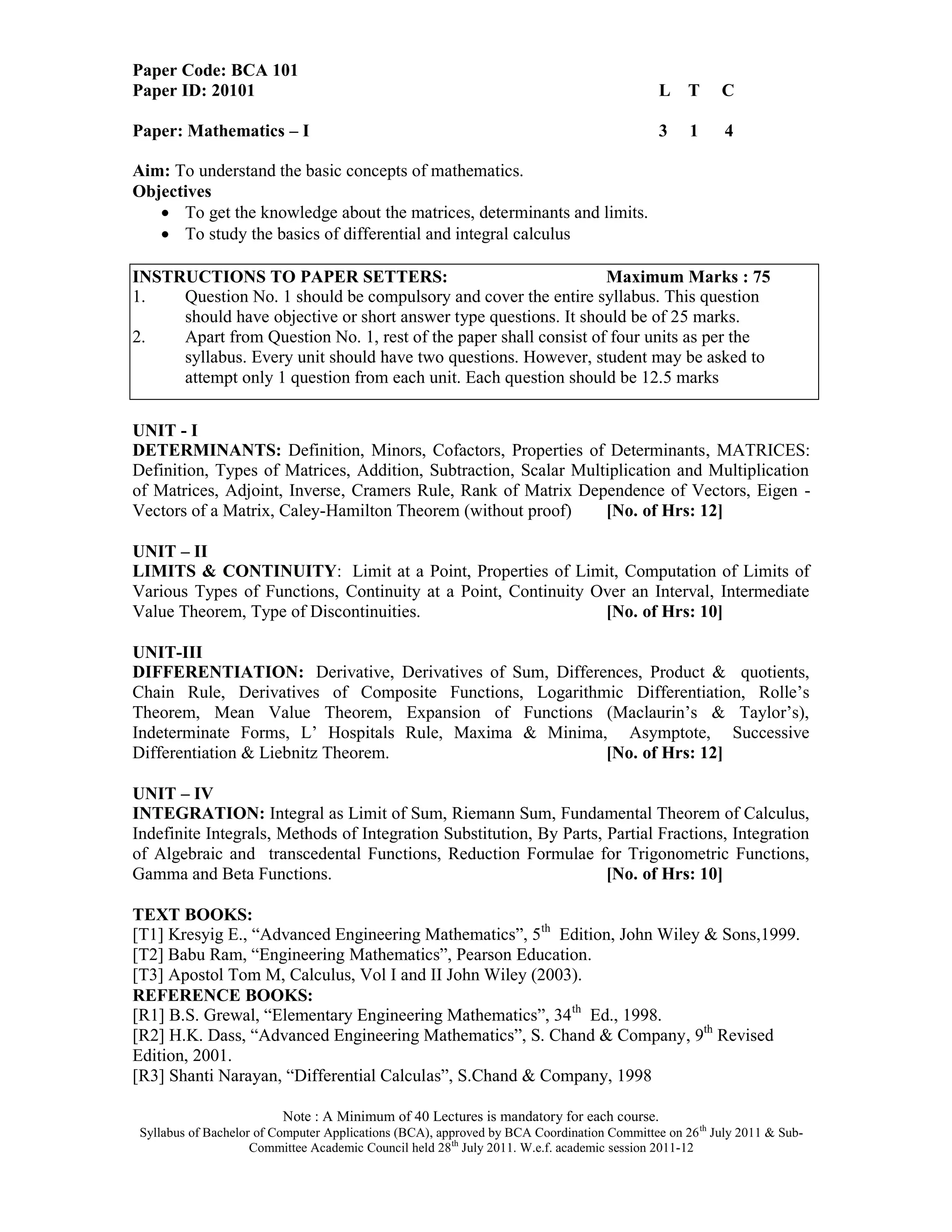 BCA GGSIPU NEW SYALLBUS | PDF