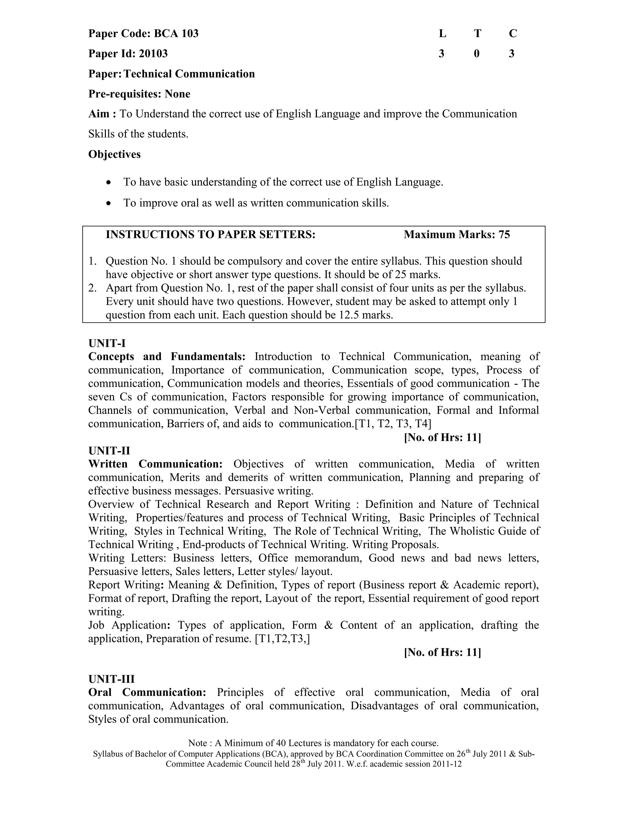 BCA GGSIPU NEW SYALLBUS | PDF