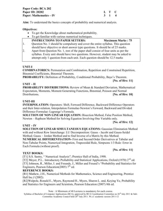 BCA GGSIPU NEW SYALLBUS | PDF