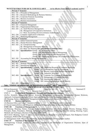 Syllebus (edited) m.com. | PDF