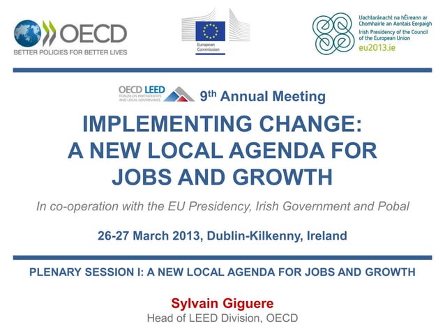 Sylvain Giguere - Overview of OECD LEED Local Job Creation project | PPT