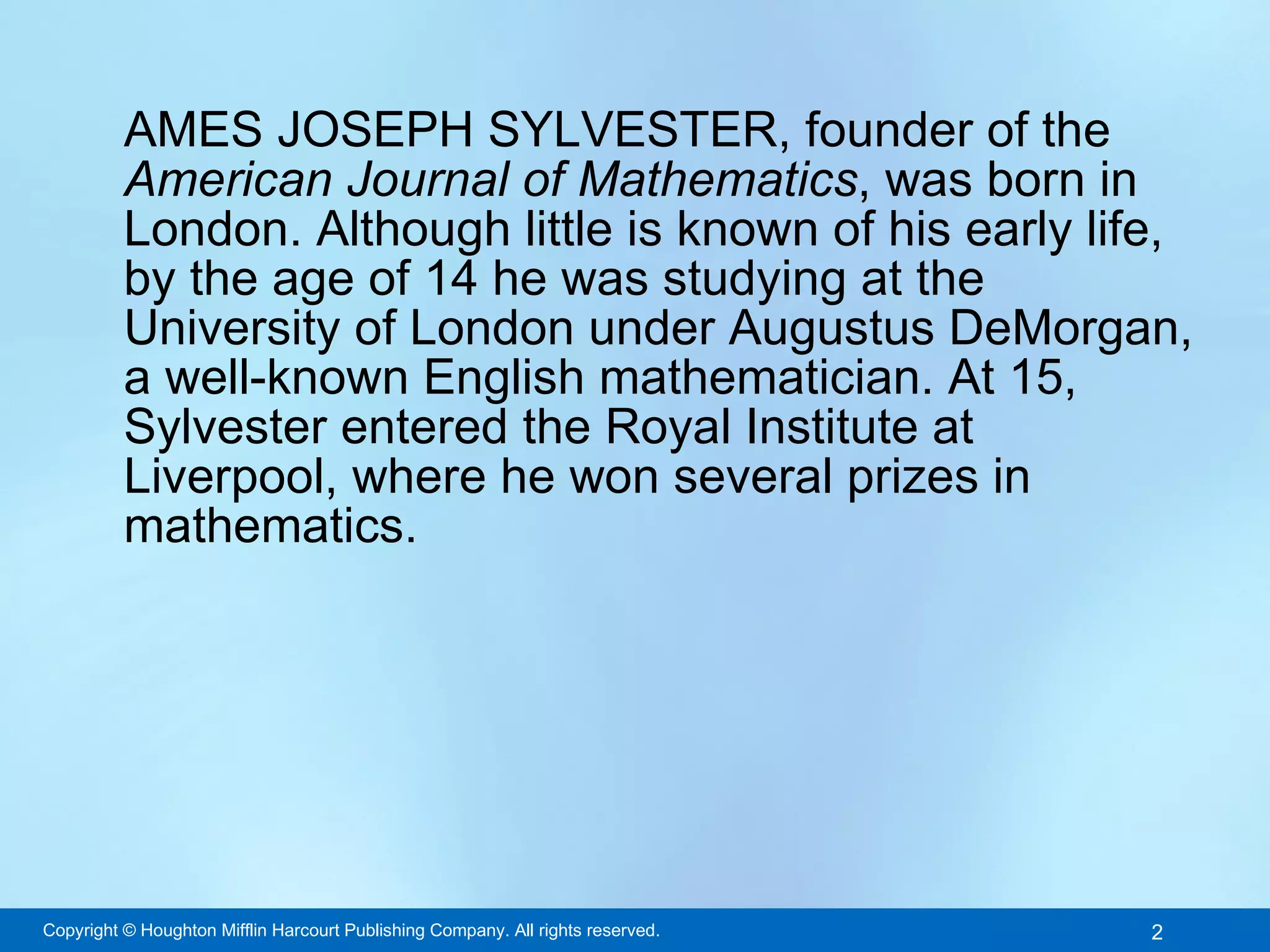 Sylvester | PPT