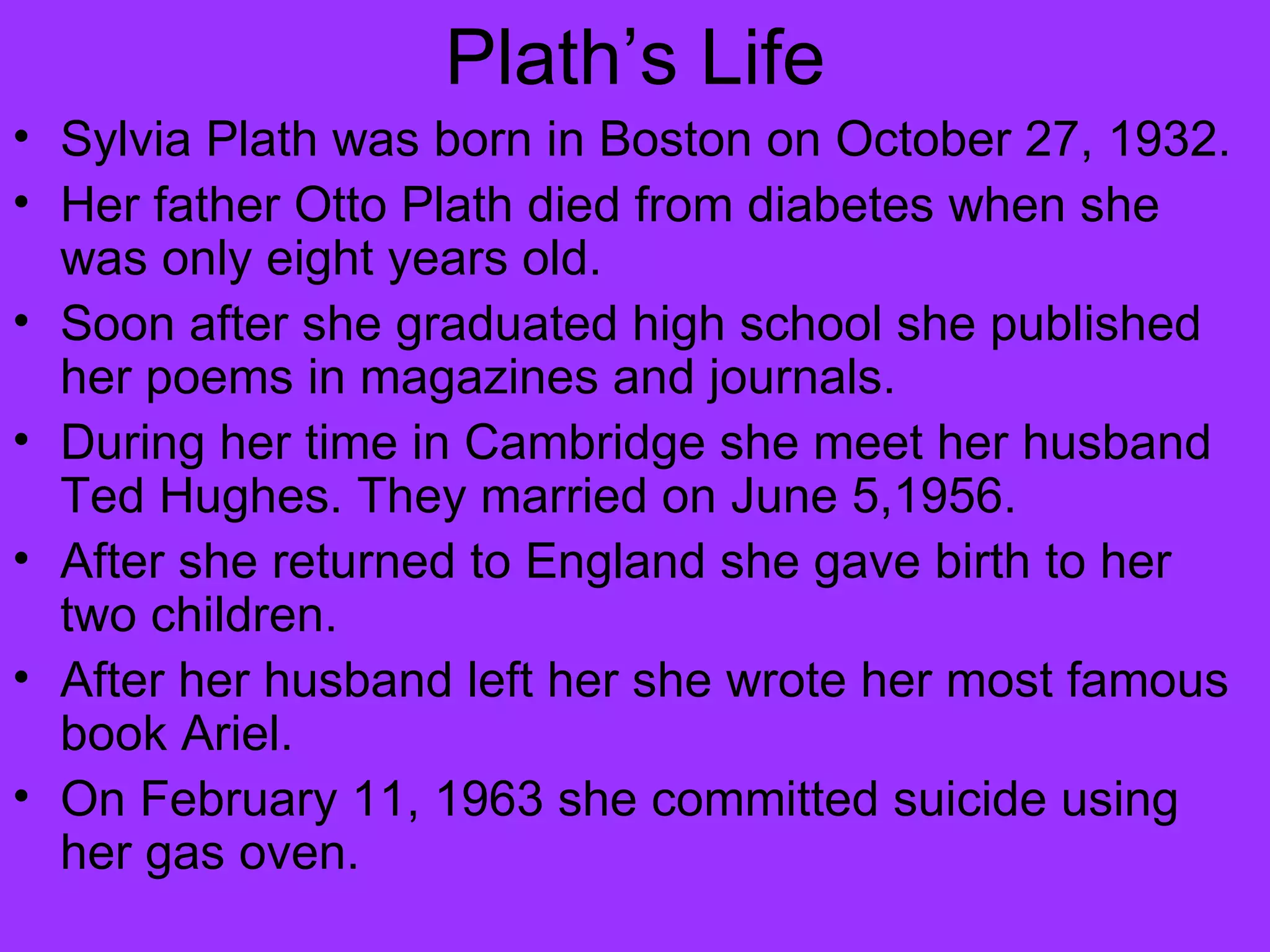Sylvia Plath Ppt