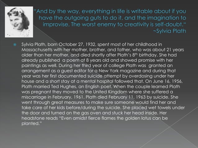 Sylvia plath | PPTX | Poetry | Books and Literature