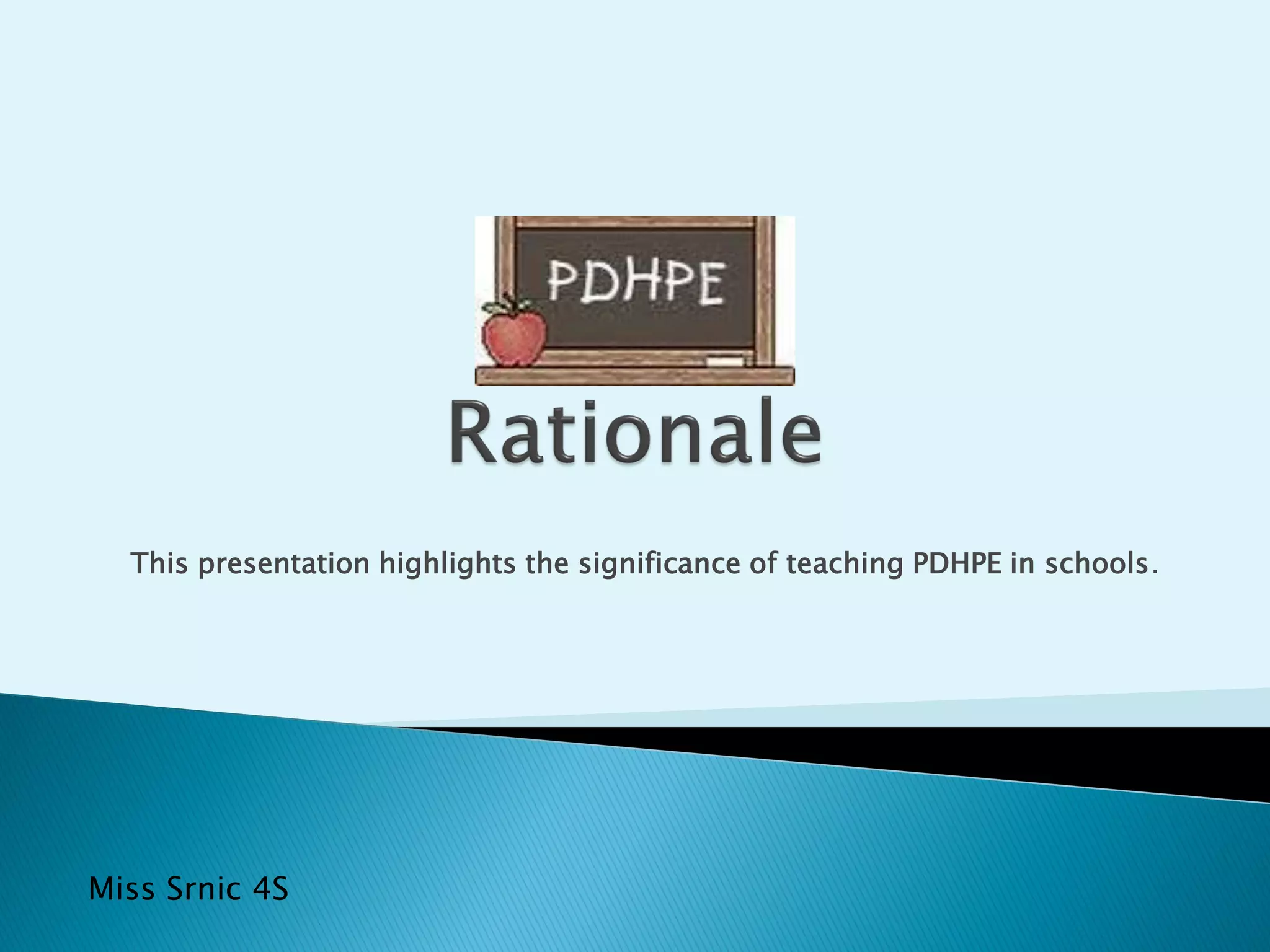 Sylvia srnic rationale pdhpe | PDF | Education