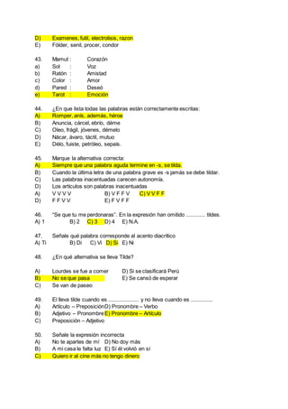 Acentuación y Tildación | DOCX