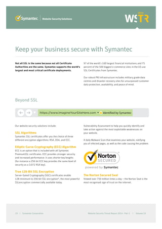 Symantec Website Security Threat Report 2014 - RapidSSLOnline | PDF