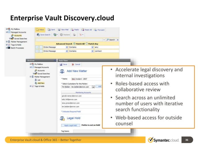 Symantec Enterprise Vault.cloud for Microsoft Office 365 Better ...