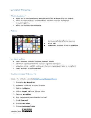 Symbaloo How To Sheet | PDF