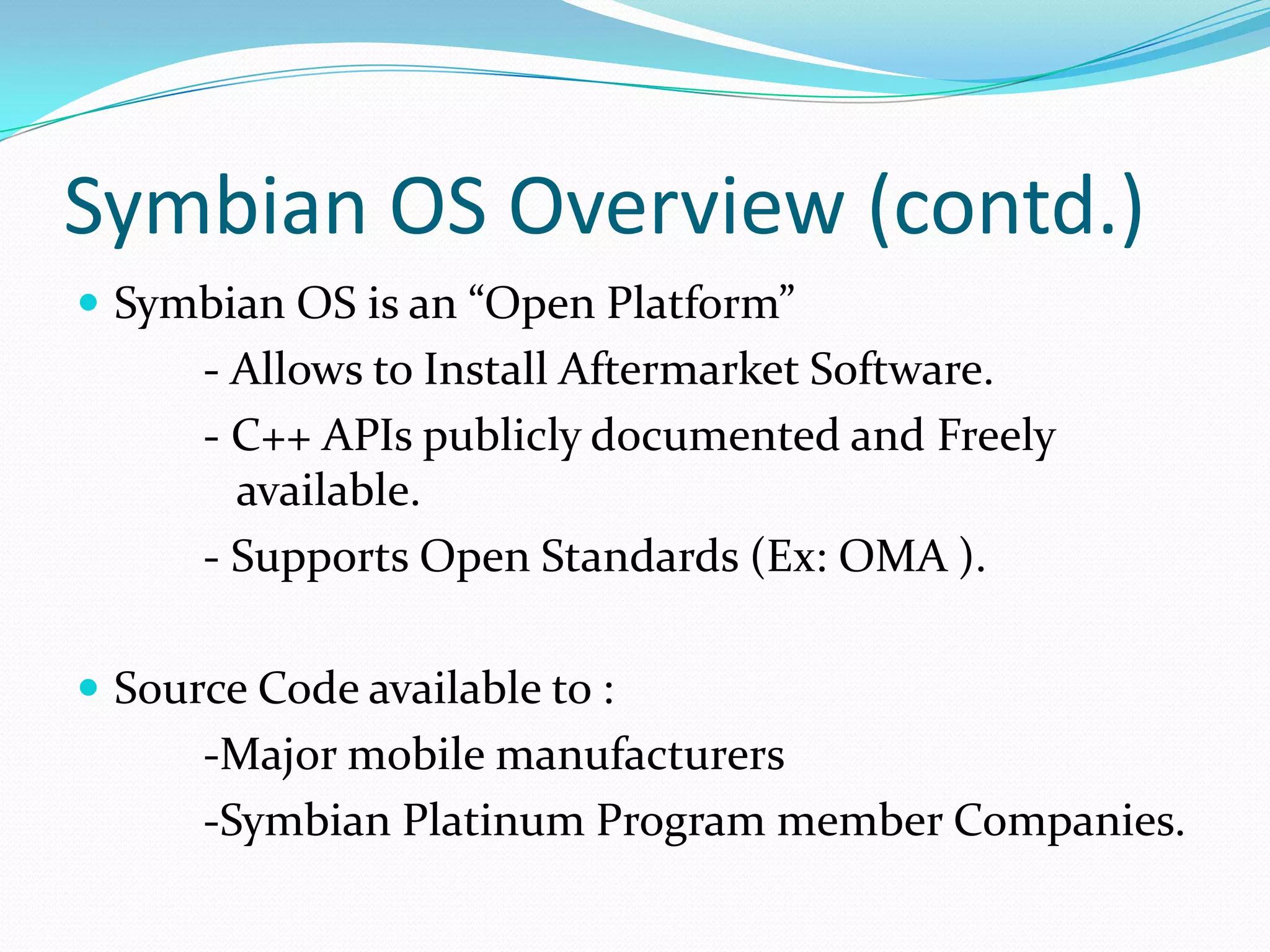 Symbian OS Application Development | PPTX