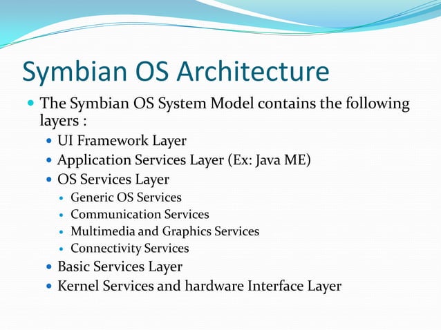 Symbian OS Application Development | PPTX