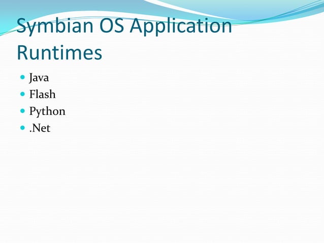 Symbian OS Application Development | PPTX
