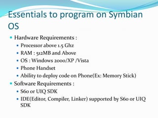Symbian OS Application Development | PPTX
