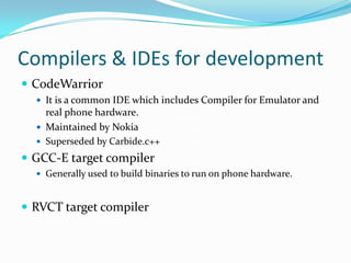Symbian OS Application Development | PPTX