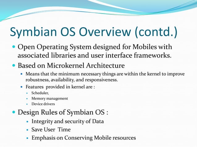 Symbian OS Application Development | PPTX