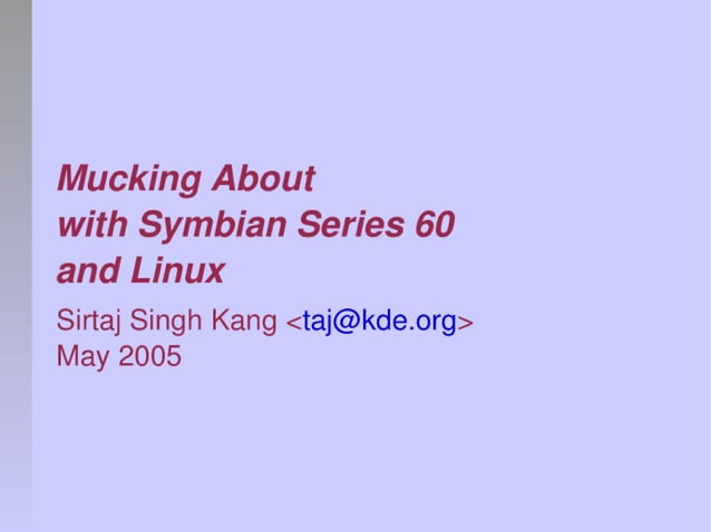 Symbian Series 60 And Linux Ppt