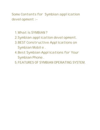 Symbian applications development | PDF