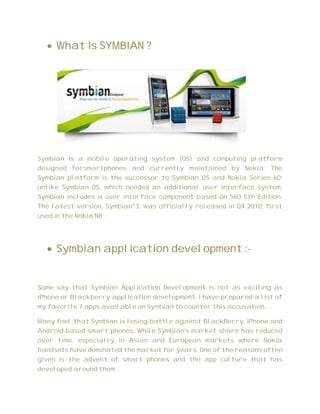 Symbian applications development | PDF