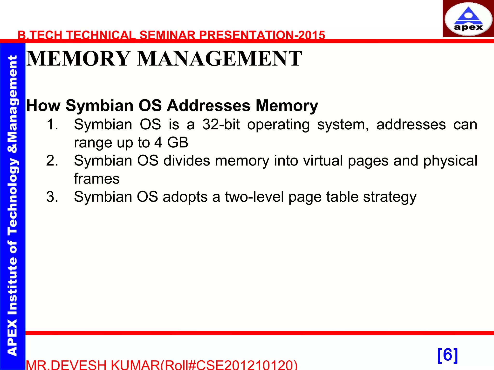 Symbian mobile operating system ppt | PPT