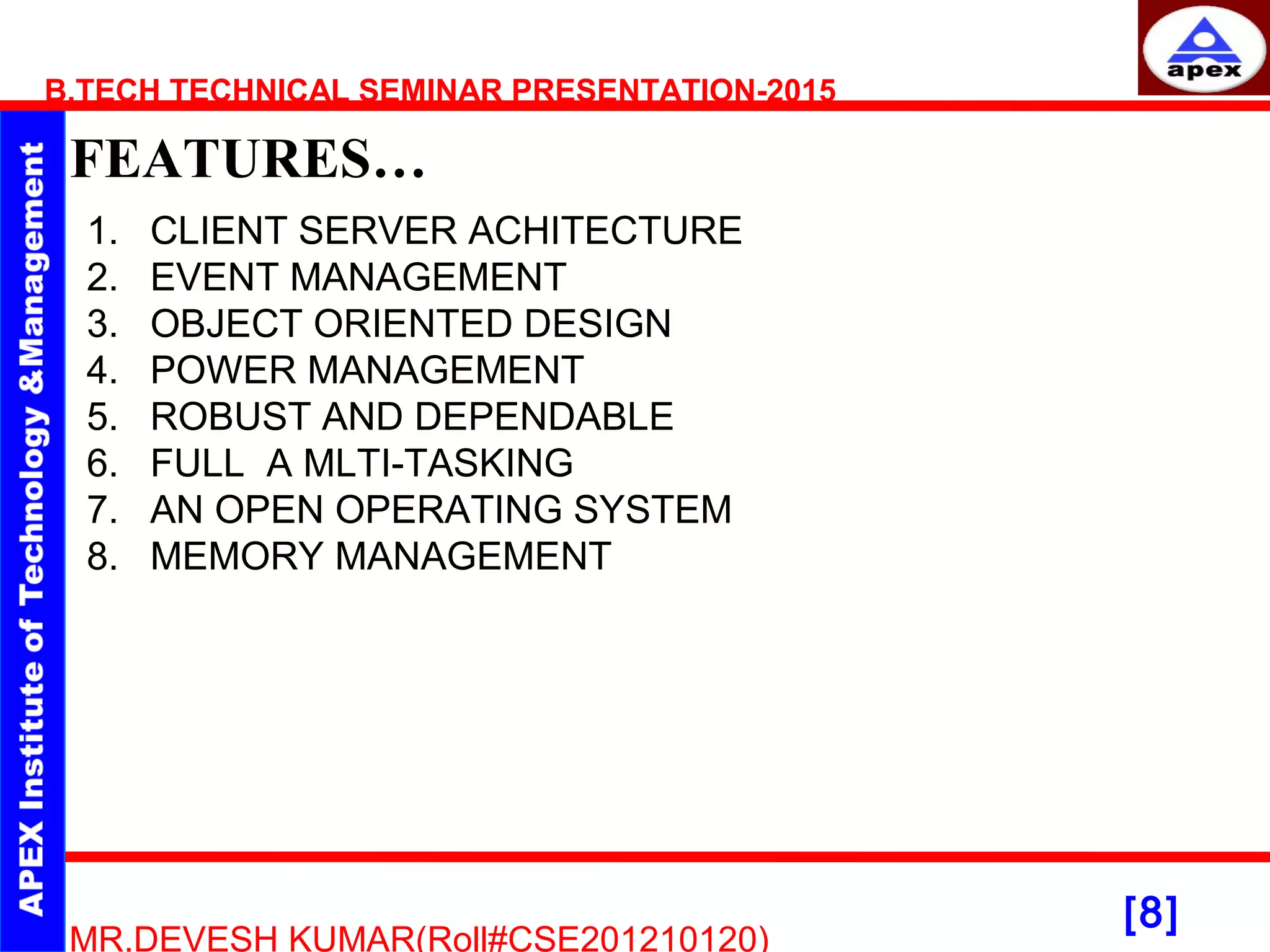 Symbian Mobile Operating System Ppt Ppt