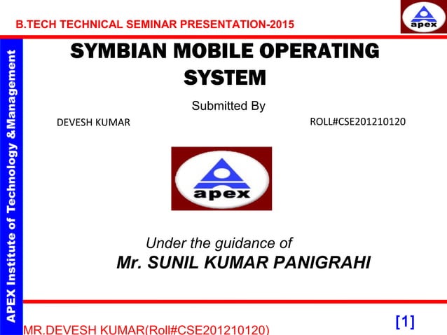 Symbian Mobile Operating System Ppt Ppt