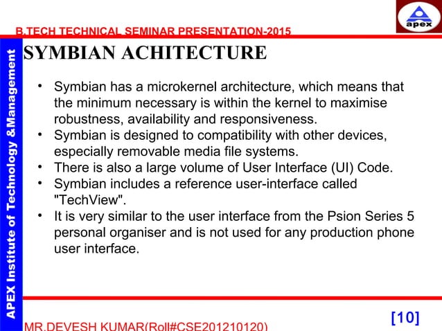 Symbian mobile operating system ppt | PPT