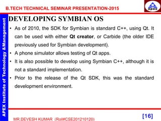 Symbian mobile operating system ppt | PPT