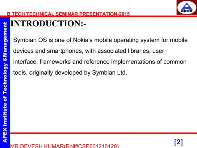 Symbian Mobile Operating System Ppt Ppt