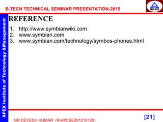 Symbian mobile operating system ppt | PPT