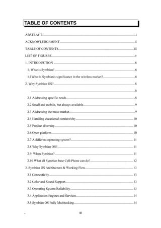 Symbian mobile operating system seminar report | DOC