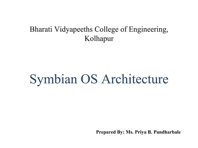 Symbian os presentation | PPT