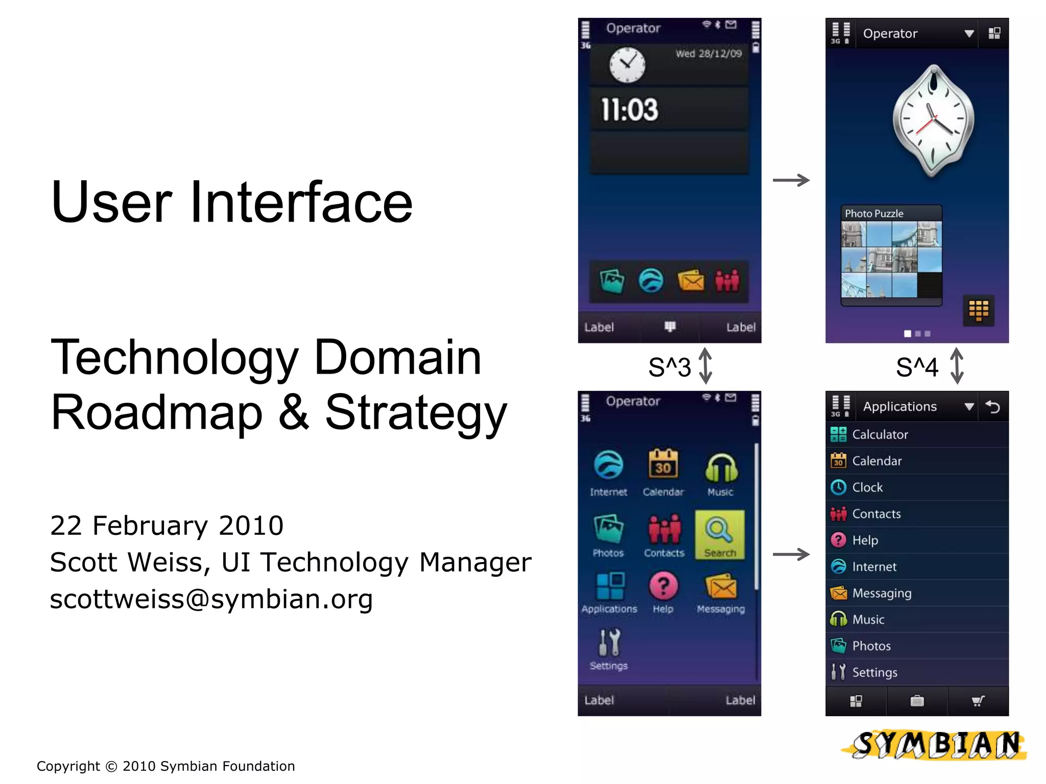 Symbian User Interface Roadmap Q2 2010 V0.1 | PPTX