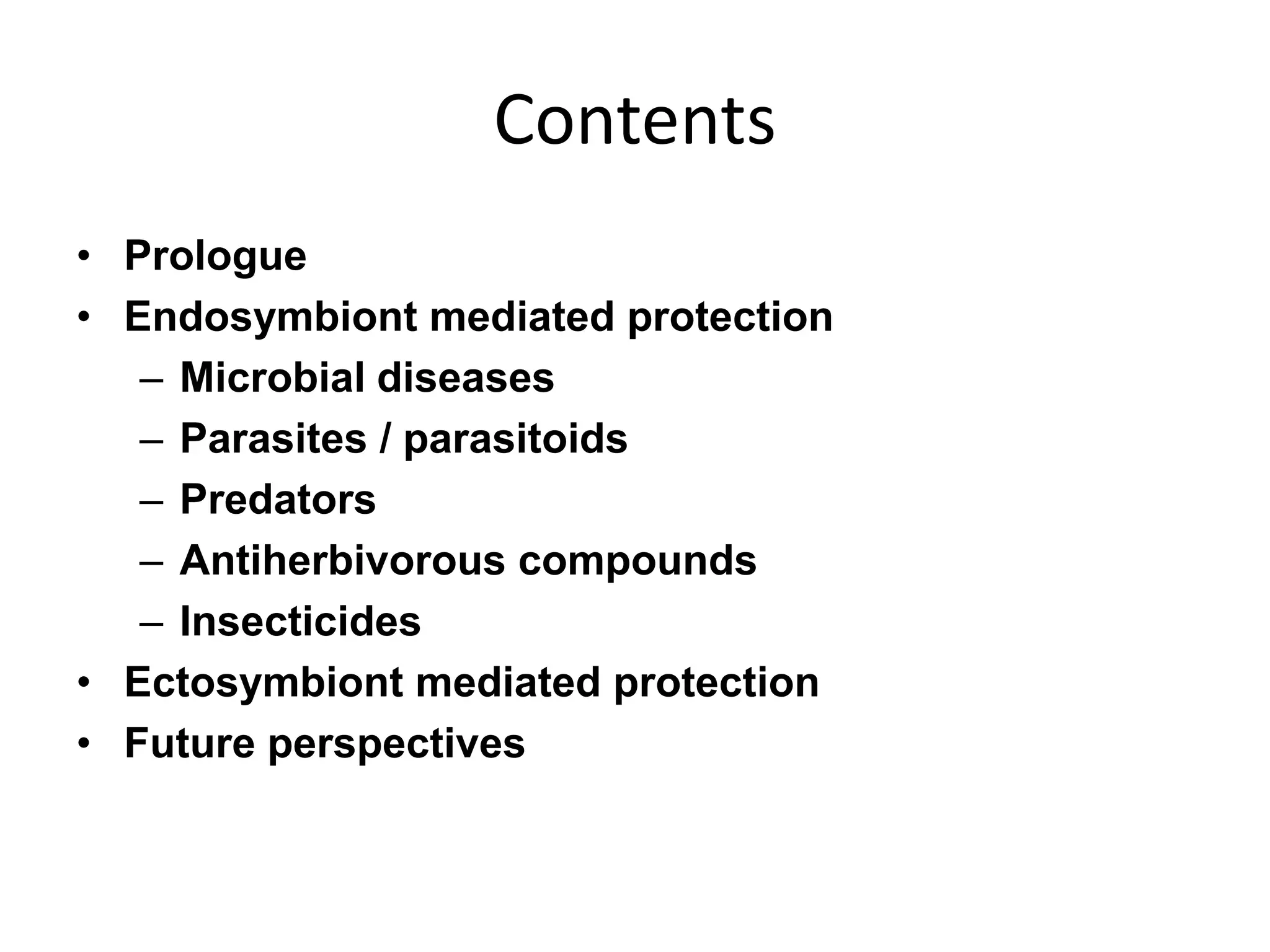 Symbiont mediated protection in insect hosts | PPTX