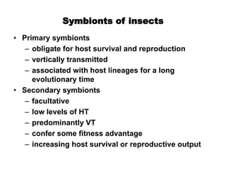 Symbiont mediated protection in insect hosts | PPTX